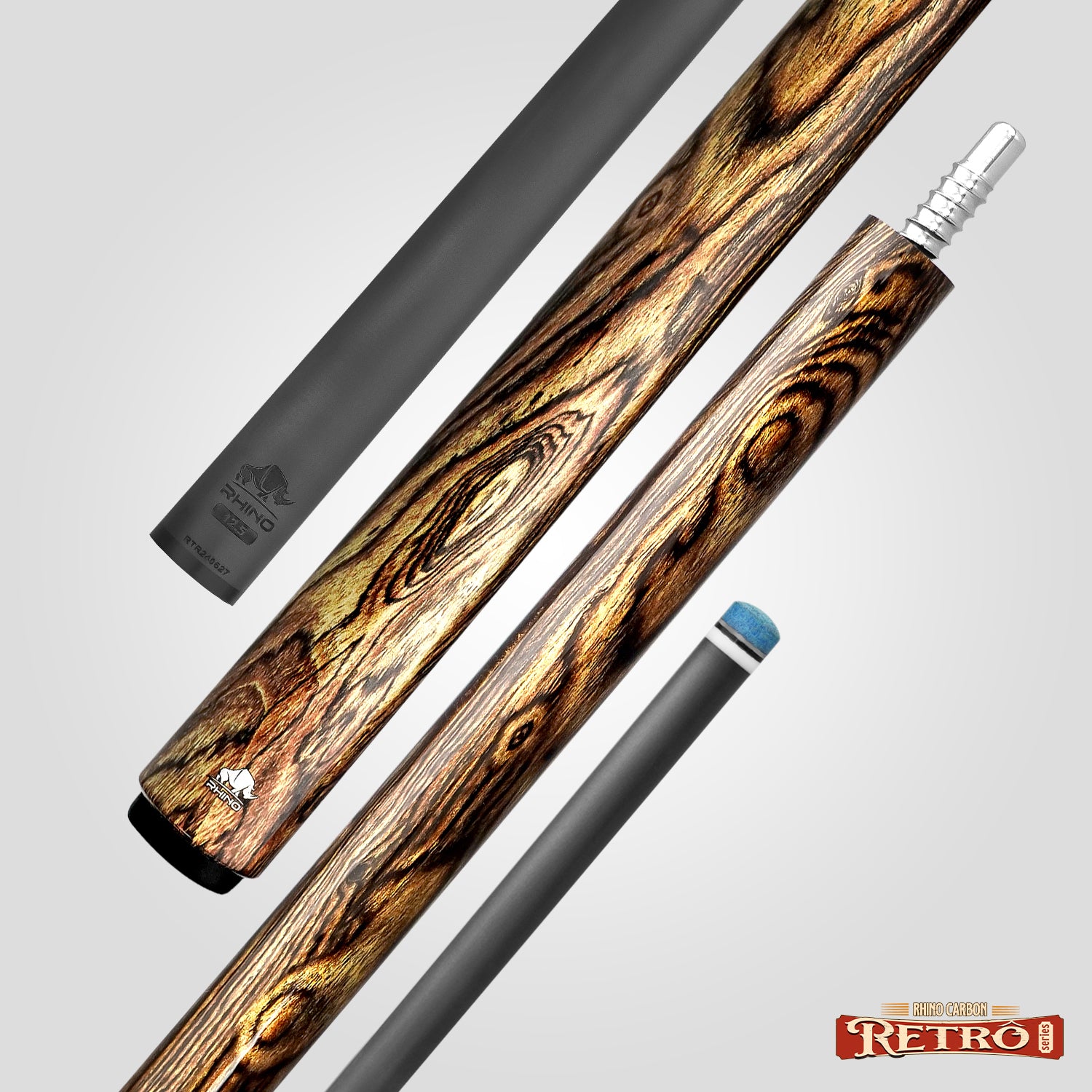 Rhino RETRÔ Pool Cue - Bocote - Wrapless – Rhino Billiards