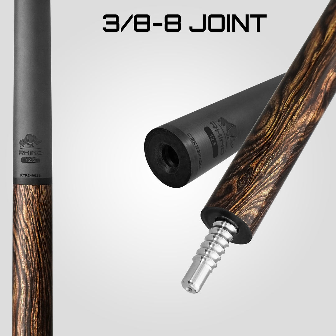 Rhino RETRÔ Pool Cue - Bocote - Wrapless – Rhino Billiards