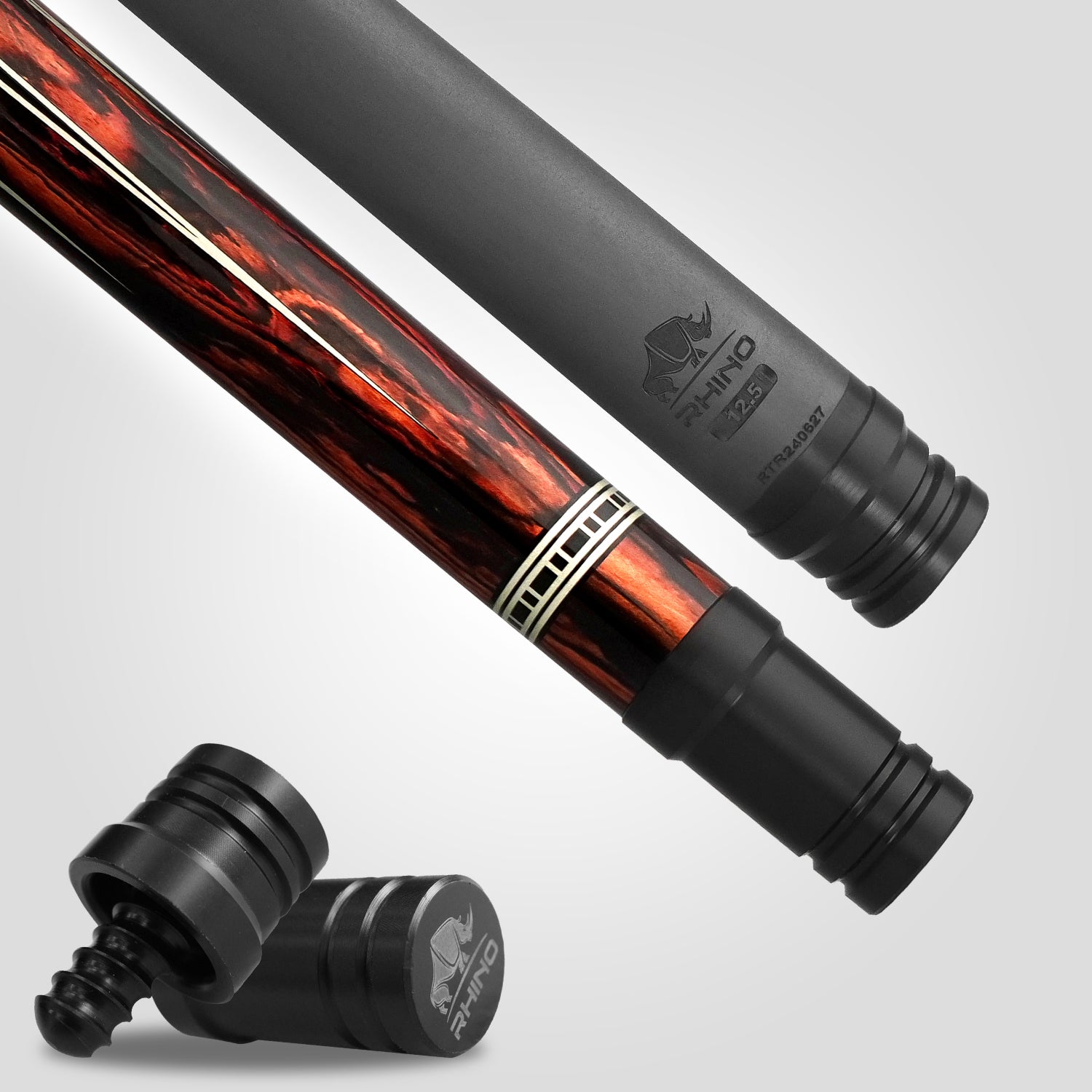 Rhino RETRÔ Pool Cue - Cocobolo - Lizard Embossed Microfiber Leather W ...