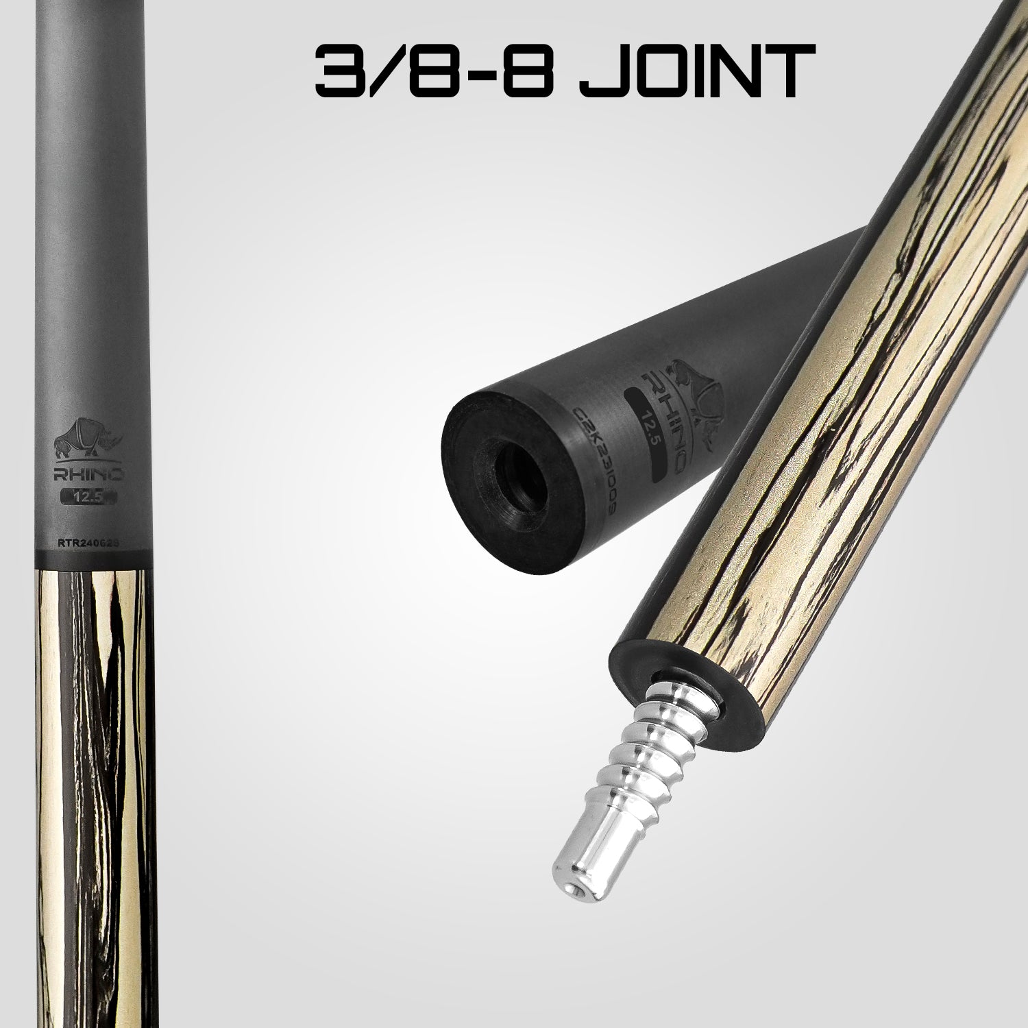 Rhino RETRO Pool Cue - Ebony - Wrapless – Rhino Billiards