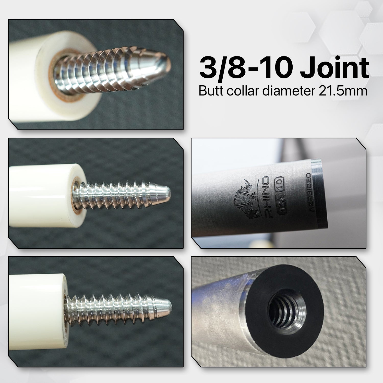 Rhino - 30" / 3/8-10 Carbon Pool Cue Single Shaft – Rhino Billiards