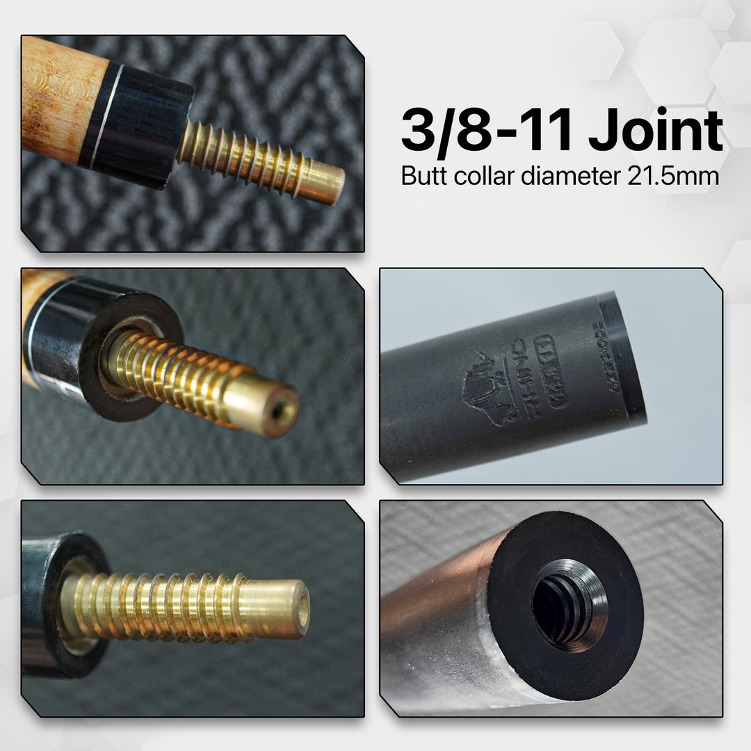 Rhino - 30" / 3/8-11 Carbon Pool Cue Single Shaft – Rhino Billiards