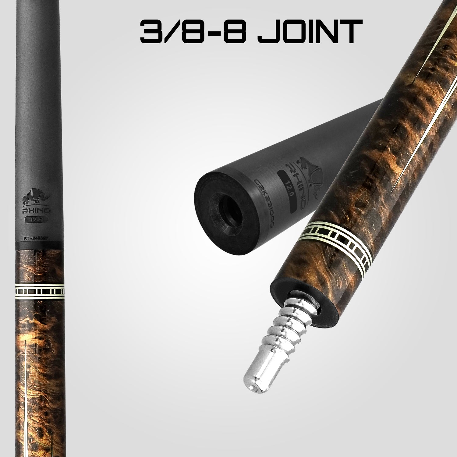 Rhino RETRÔ Pool Cue - Thuya - Lizard Embossed Microfiber Leather Wrap ...