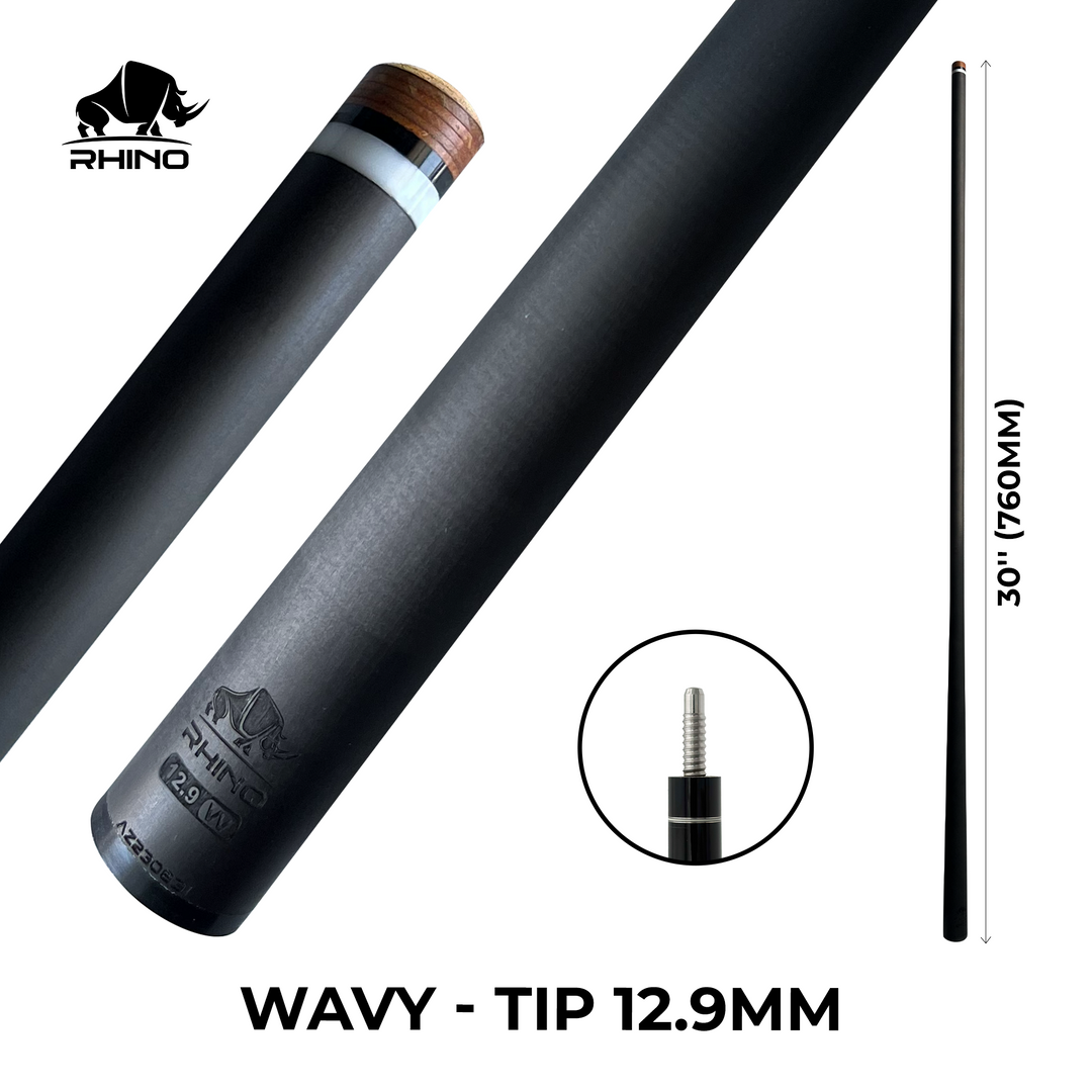 Rhino - 30" / Wavy Carbon Pool Cue Single Shaft – Rhino Billiards